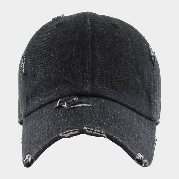 Accessories | Black Denim Solid Vintage Baseball Cap | Poshmark